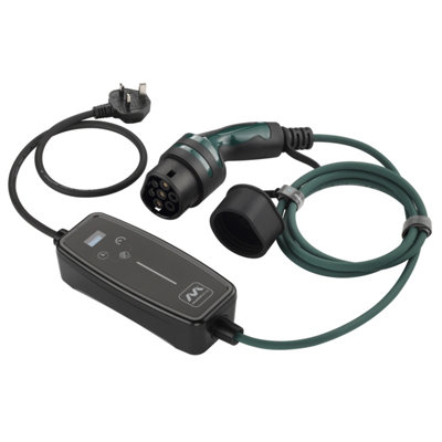 Masterplug EV Charging Cable Mode 2 3m 3 Pin UK Plug to Type 2