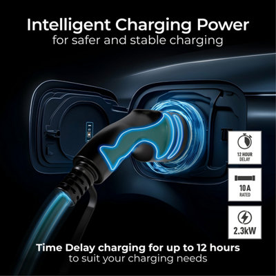 Masterplug EV Charging Cable Mode 2 5m 3 Pin UK Plug to Type 2