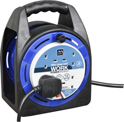Masterplug Four Socket 13A Small Cassette Reel with 15m Cable
