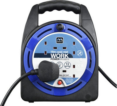 Masterplug Four Socket 13A Small Cassette Reel with 15m Cable