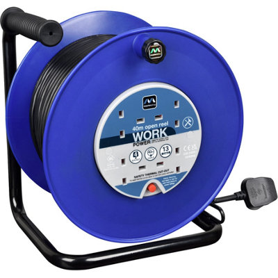 Masterplug HDCC4013/4BL Extension Lead Reel 40m Long with 4 Gang ...