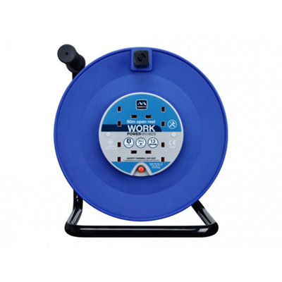 Masterplug Heavy-duty Cable Reels 4 Socket Multi Colour (50 Metre)