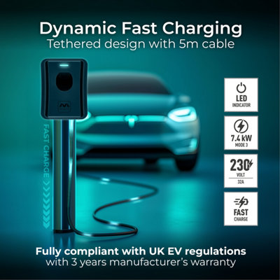 Masterplug Mode 3 EV Charger Smart (Tethered 5M)