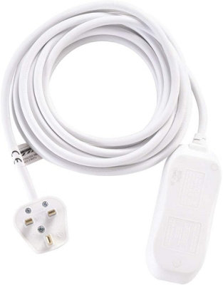 Masterplug Two Socket Extension 13A Lead 5 Metres White