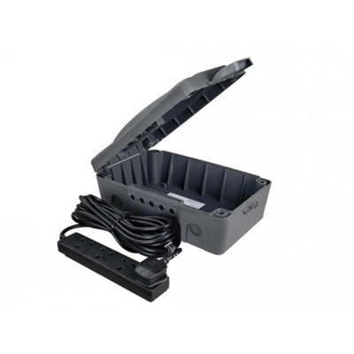 Masterplug Weatherproof Box With 10m 240v 4-way Bar Multi Colour (One Size)