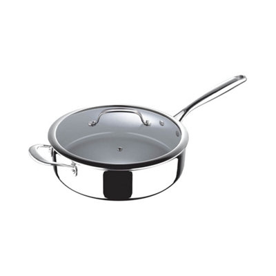 MasterPro Argent 3 Stainless Steel Non-stick Saute Pan with Glass Lid ...