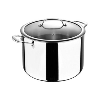 MasterPro Argent 3 Stainless Steel Non-stick Stock Pot with Glass Lid ...
