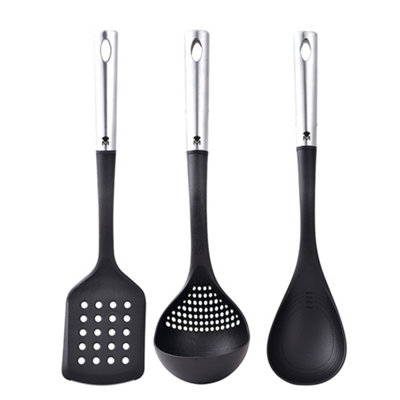MasterPro Foodies Set of 3 Nylon Cooking Utensil Tools Black | DIY at B&Q