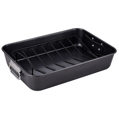 MasterPro Smart Carbon Steel Non-Stick Roasting Tray Black | DIY at B&Q