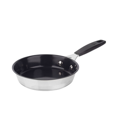 MasterPro Smart Non-Stick Stainless Steel Frying Pan 16cm Silver/Black ...
