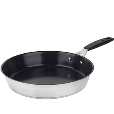 MasterPro Smart Non-Stick Stainless Steel Frying Pan 28cm Silver/Black ...
