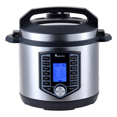 MasterPro Stainless Steel 12-in-1 Multi-Cooker 1500W 6 Litre Black