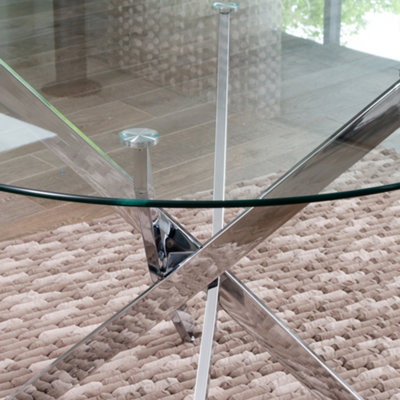 Matera 120cm Round Glass Dining Table