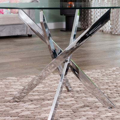 Matera 120cm Round Glass Dining Table