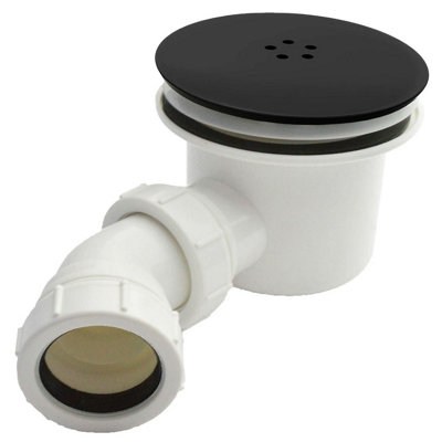 Matt Black 90mm Shower Waste Rapid Fast Flow Domed Top Finish Trap ...