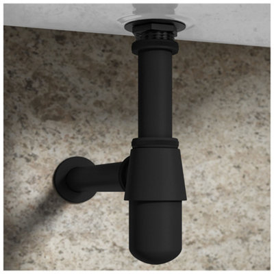 Matt Black Adjustable Bottle Trap Waste for Basin Sink and Extension ...
