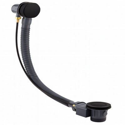 Matt Black Bath Combined Pop-Up Waste & Overflow Kit