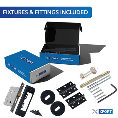 Matt Black Beacon Lever On Rose Lock Pack, Complete Lock Set
