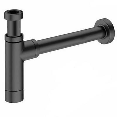 Matt Black Bottle Trap Basin/Sink Waste Adjustable Brass Extension Pipe ...
