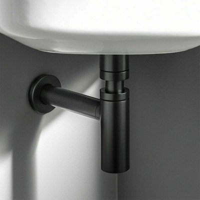 Matt Black Bottle Trap Basin/Sink Waste Adjustable Brass Extension Pipe ...