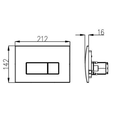 Matt Black Dual Flush WC Toilet Pneumatic Air Push Button Cistern Flush ...