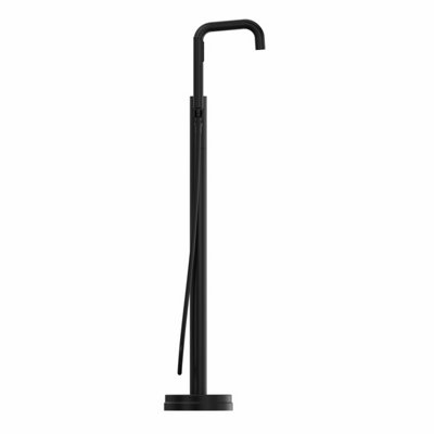 Matt Black Freestanding Bath Filler Shower Mixer Tap with Hand Shower ...