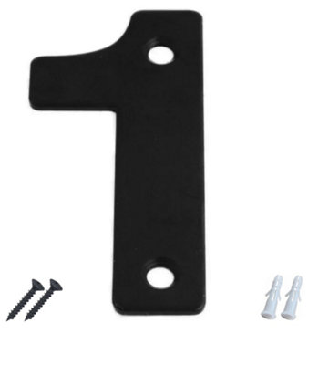 Matt Black Front Door Number 1 75mm 3 Inch Modern House Numeral Sign ...
