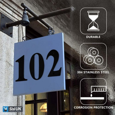 Matt Black Front Door Number 1 75mm 3 Inch Modern House Numeral Sign ...