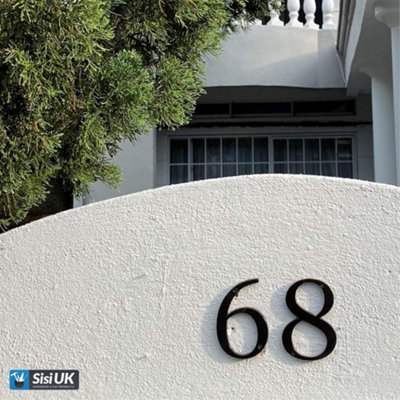 Matt Black Front Door Number 6 75mm 3 Inch Modern House Numeral Sign ...