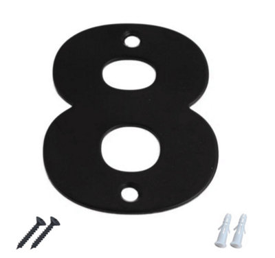 Matt Black Front Door Number 8 75mm 3 Inch Modern House Numeral Sign ...