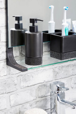 Matt Black Glimmer Bathroom Soap Dispenser | DIY at B&Q