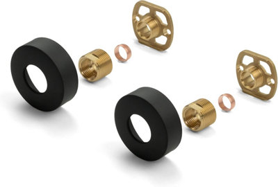 Matt Black Round Shower Mounting Kit, Bar Valve Fast Fix Brackets with ...