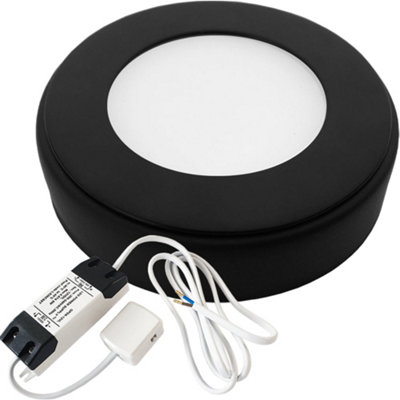 Matt Black Round Under Cabinet Kitchen Light and Driver Kit with ...