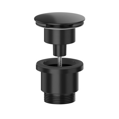Matt Black Slotted Pop Up Basin Waste - Premium Brass & Zinc Clicker ...