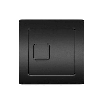 Matt Black Square Dual Flush Cistern Toilet Push Button Cable Operated | DIY at B&Q