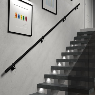 MATT BLACK STAIR HANDRAIL KIT - 3.6M X 40MM