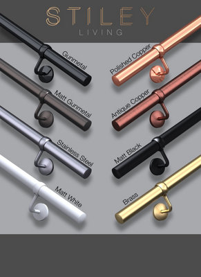 MATT BLACK STAIR HANDRAIL KIT - 3.6M X 40MM