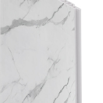Matt Calcatta Marble Bathroom PVC Cladding Shower Wet Wall Panels 1m x ...