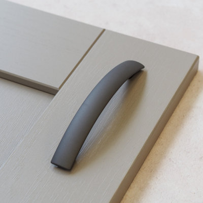 Matt Dark Grey Squared Bow Kitchen Cabinet Handles 128mm Pull Bedroom ...