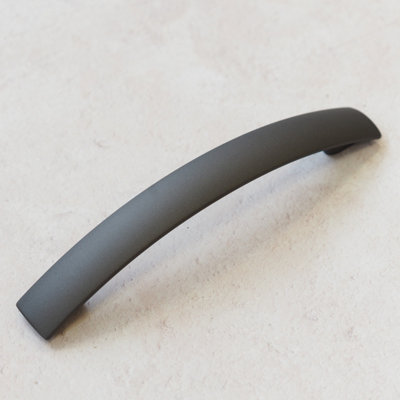 Matt Dark Grey Squared Bow Kitchen Cabinet Handles 128mm Pull Bedroom ...