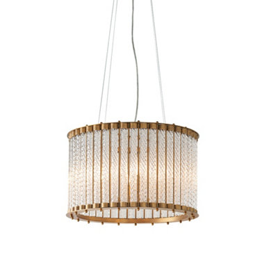 Matt Gold Glass Tube Ceiling Chandelier - Decorative Glass Rods - 6 ...