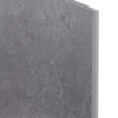Matt Grey Concrete Bathroom PVC Cladding Shower Wet Wall Panels 1m x 2.4m