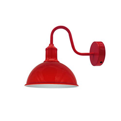Matt Red Dome Wired LED Wall light, Pack of 1