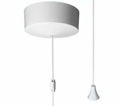 Matt White Bathroom ceiling light pull cord switch 2 way 6A white cord ...