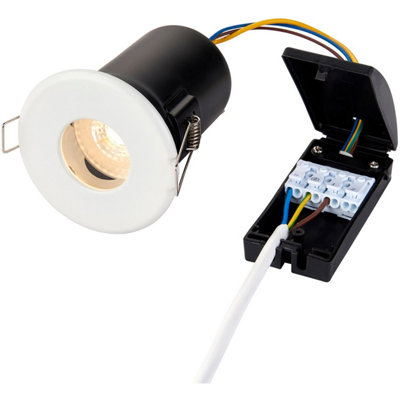 Matt White Recessed Bathroom Downlight - 50W GU10 Reflector - IP65 ...