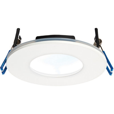 Matt White Recessed Bathroom Downlight - 9W Cool White LED - Slim ...