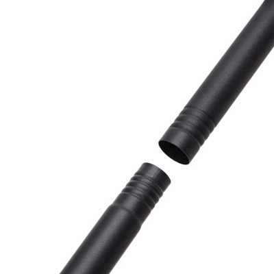 Matte Black Adjustable Metal Telescopic Curtain Rod and Brackets 183-366cm
