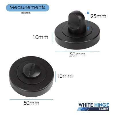 Matte Black Bathroom Lock - Turn Escutcheon