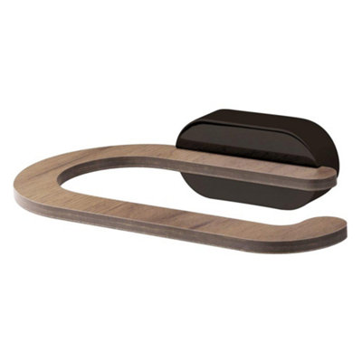 Matte Black/Brown Toilet Roll Holder Hanger Wall Mounted WC Bathroom ...