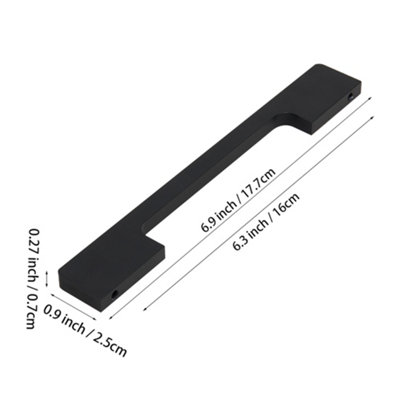 Matte Black D Shaped Cabinet Bar Handle Cupboard Handles Drawer Pull Handle 1 Pair L 17cm